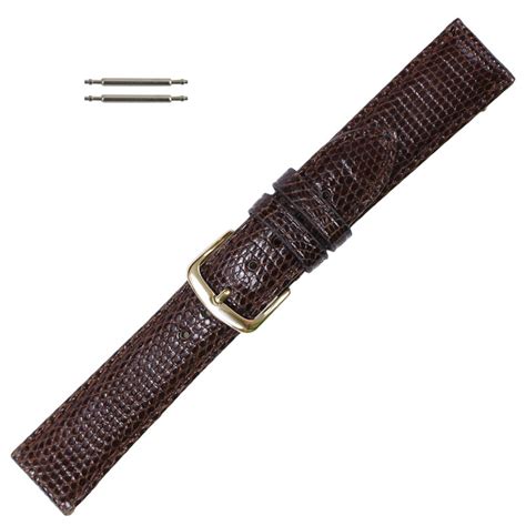 Hadley Roma Genuine Java Lizard Watch Band Brown 18mm