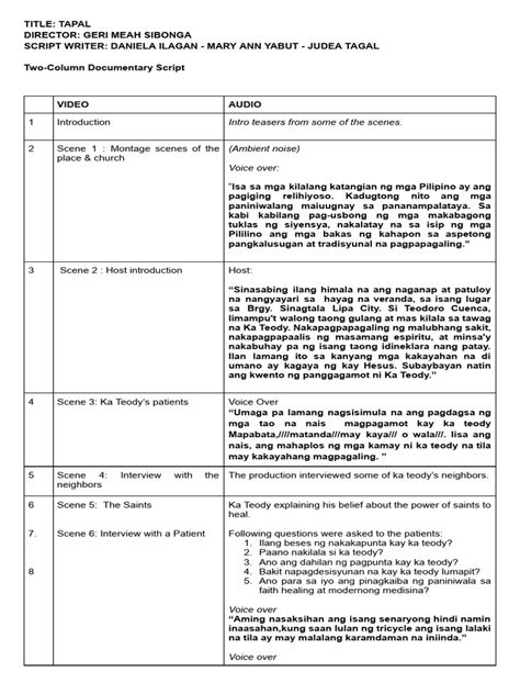 Documentary Script 1 Pdf