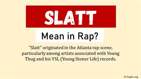 What Does Slatt Mean In Rap Origin And Usage Engdic