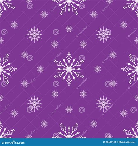 Purple Seamless Snowflake Pattern Stock Vector Illustration Of