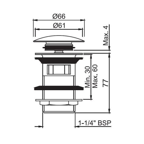 Half Thread Click Clack Waste Coupling ALD CHR 729