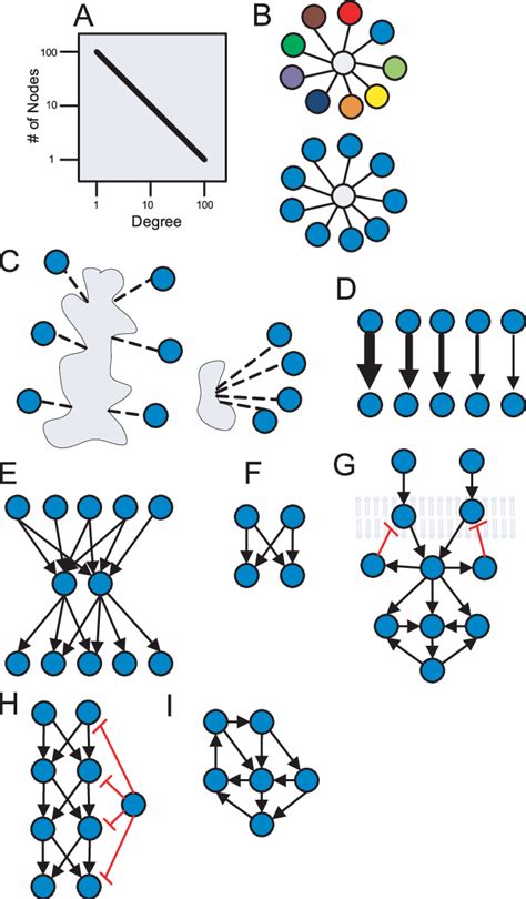 schematics representing properties of cell signaling networks
