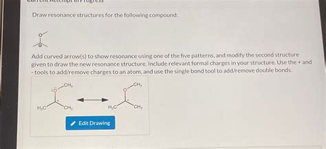 Solved Draw Resonance Structures For The Following Chegg Com