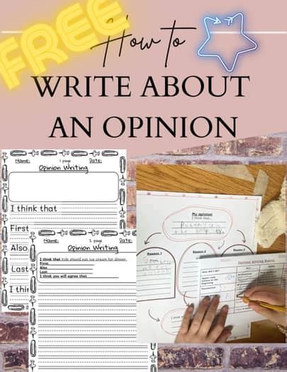 Opinion Writing Rubrics Graphic Organizers And Sentence Starters Free