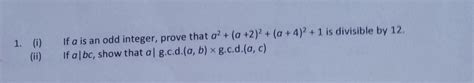 solved 1 i if a is an odd integer prove that