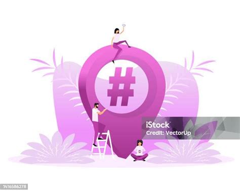 해시 태그 위치 사람들 어떤 목적을위한 훌륭한 디자인 플랫 벡터 일러스트레이션 아이소메트릭 벡터 3월에 대한 스톡 벡터 아트 및 기타 이미지 Istock
