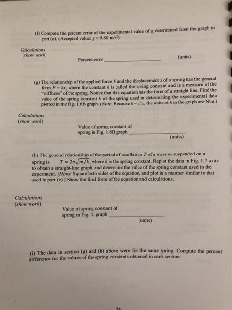 Solved Compute The Percent Error Of The Experimental Chegg