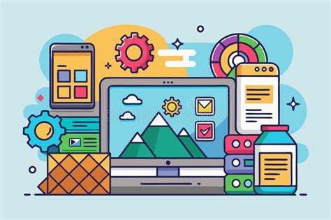 A Vibrant Workspace Featuring Tech Devices And Design Tools Ideal For