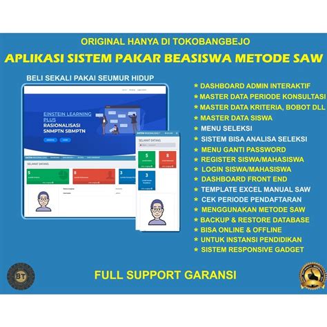 jual aplikasi web php 7 source code spk penerimaan beasiswa dengan