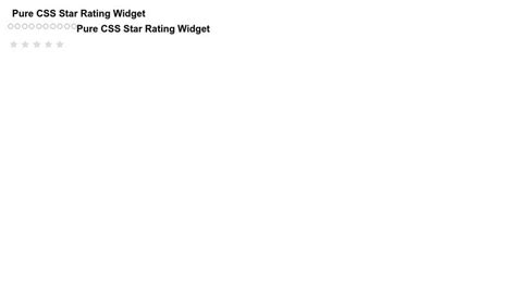 Pure Css Star Rating Widget