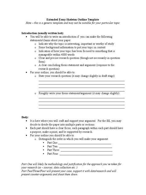 Extended Essay Skeleton Pdf Essays Question