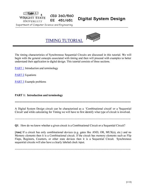 Fillable Online TIMING TUTORIAL Fax Email Print PdfFiller