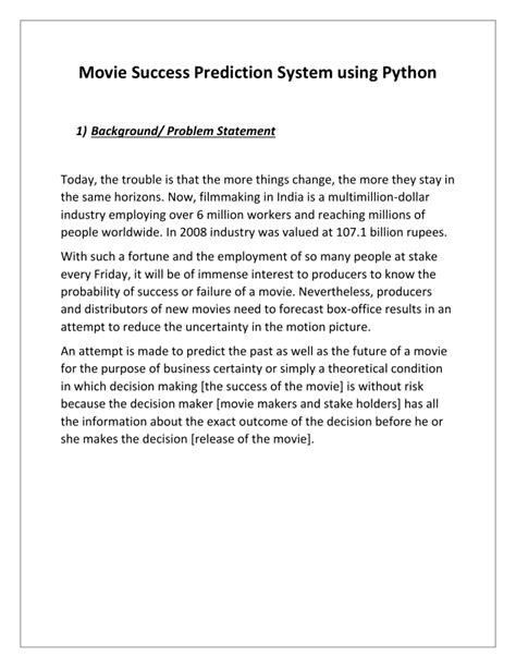 Movie Success Prediction System Using Python Project