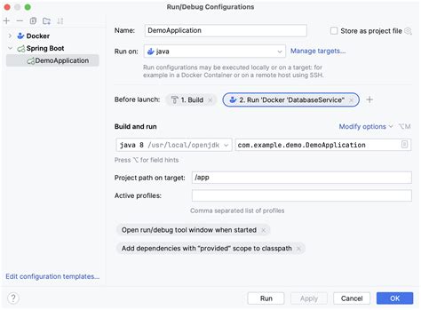 使用 Docker Compose 运行和调试 Spring Boot 应用程序 Intellij Idea 文档