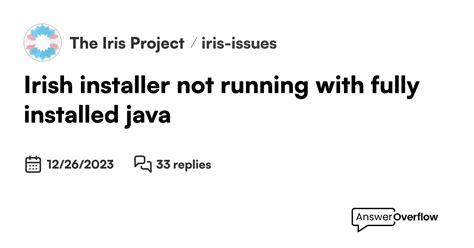 Irish Installer Not Running With Fully Installed Java The Iris Project