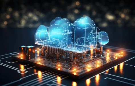 Visualize An Advanced Cloud Computing Network With A Luminous Ethereal