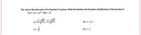 Solved The Of He Derivalive Of Function Fs Given Find The