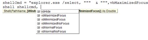 open explorer maximized with focus and highlight file from access vba stack overflow