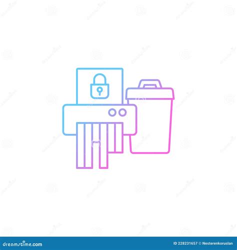 Sensitive Information Disposal Gradient Linear Vector Icon Stock Vector
