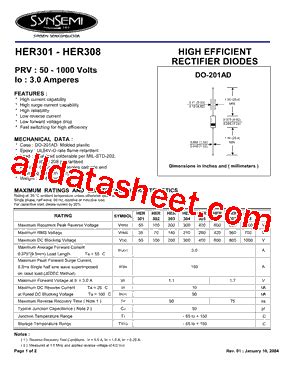 HER306 Datasheet(PDF) - SynSemi, Inc.