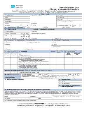 Sleep Therapyoxygen Therapy Order Form Blank Fillable Template