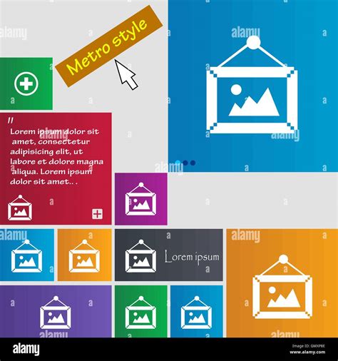 Picture Icon Sign Buttons Modern Interface Website Buttons With