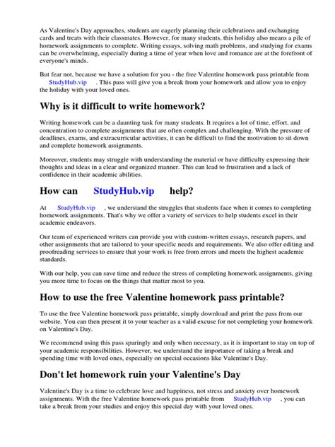 Free Valentine Homework Pass Printable Download Free Pdf Safari Web Browser Homework