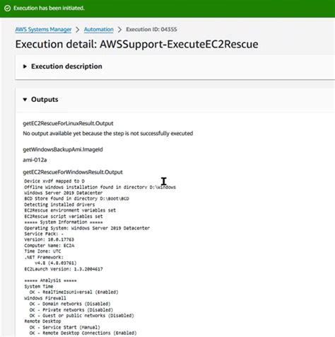 Awssupport Executeec2rescue 자동화 런북을 사용하여 Ec2 Windows 인스턴스에 Rdp 연결이