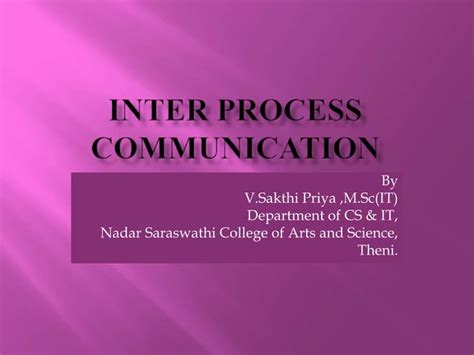 Inter Process Communication Ppt