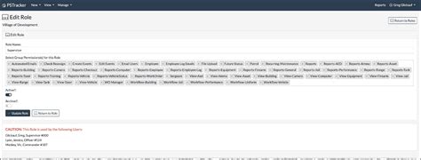 Managing User Roles Permissions Pstracker