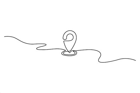 Premium Vector Continuous Single Line Art Drawing Of Location And