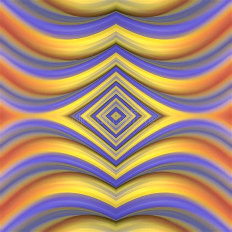 Symmetrical Wavy Pattern With Colored Texture 3d Rendering Digital