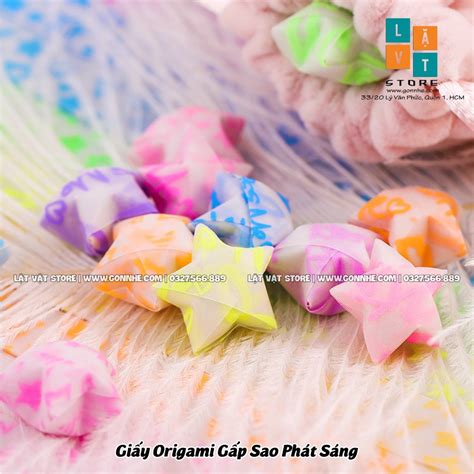 [mẫu Mới] Giấy Gấp Sao Phát Sáng Trong đêm Bằng Huỳnh Quang Origami