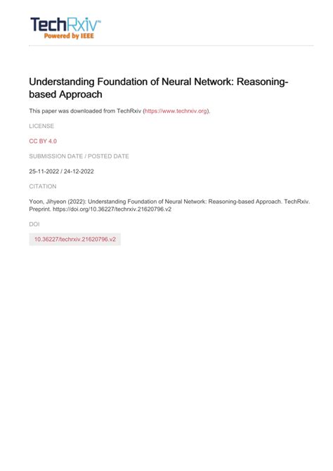 Pdf Understanding Foundation Of Neural Network Reasoning Based Approach
