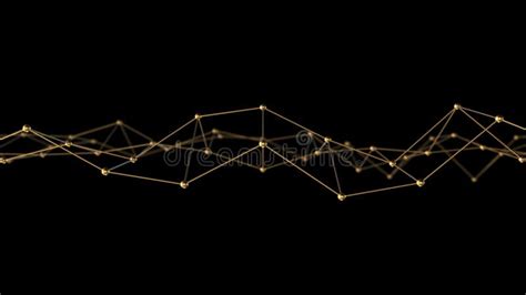 Abstract Technology Plexus Background From Lines And Dots Golden Molecule Structure Stock