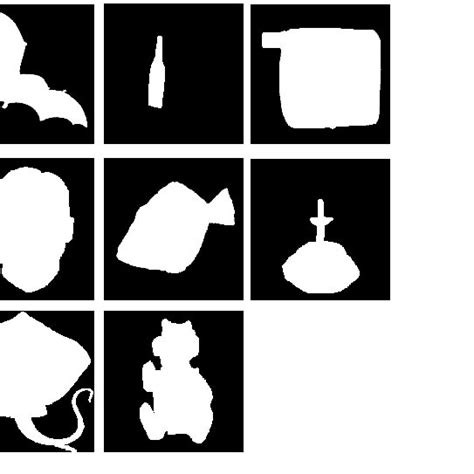 sample images representing classes of mpeg 7 ce data set used in the