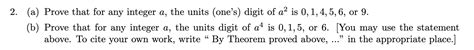 solved 2 a prove that for any integer a the units