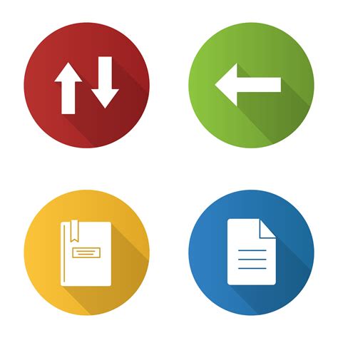 Ui Ux Flat Design Long Shadow Glyph Icons Set Vertical Swap Back