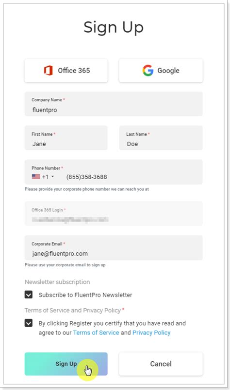 How To Sign Up To Project Migrator Fluentpro