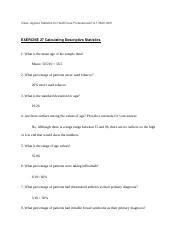 EXERCISE Calculating Descriptive Statistics Docx Class