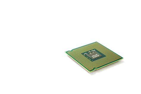 Close Up On A CPU Microchip On White Isolated Background Is Heart Important Computer Or