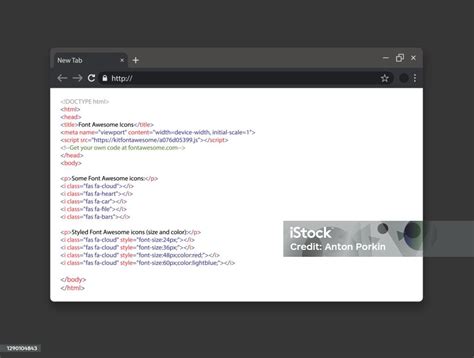 Jendela Browser Realistis Dengan Kode Css Kode Html Sederhana Di