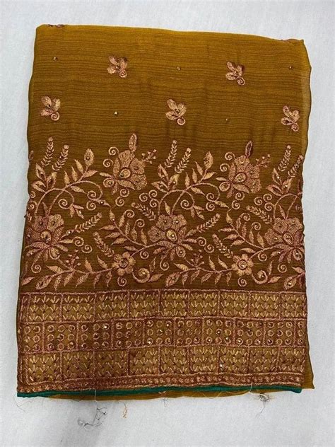 Casual Wear Less Embroidered Silk Sarees 6 M With Blouse Piece At Rs