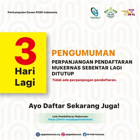 Pengumuman Pendaftaran Mukernas Perkumpulan Dosen Pgmi Indonesia
