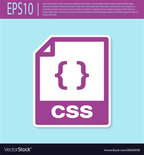 retro purple css file document icon download css vector image