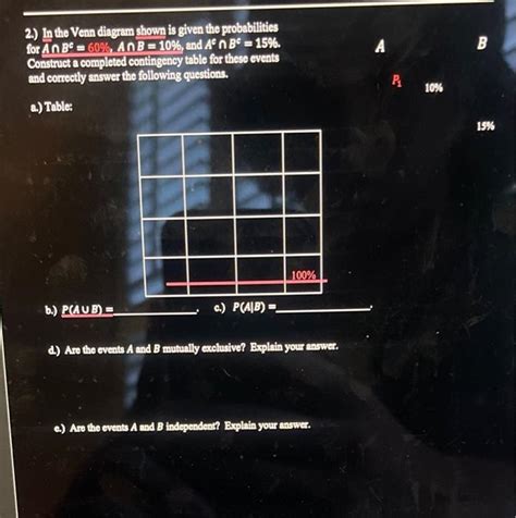 Chegg Venn Diagram Probability Solved Construct A Venn Diagr