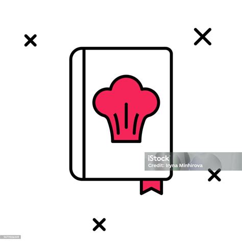 흰색 배경에 격리 된 윤곽 선상 쿡북 아이콘 요리 책 아이콘 레시피 북 포크와 칼 아이콘 칼 붙이 기호 벡터 가득 찬에 대한