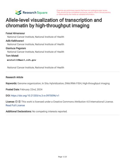 Pdf Allele Level Visualization Of Transcription And Chromatin By High