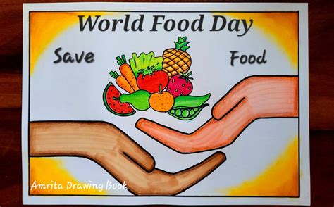 World Food Day Poster Easy World Food Safety Day Poster Drawing Of