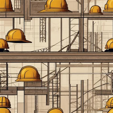 A Drawing Of A Building With A Scaffolding On The Top Premium AI Generated Image